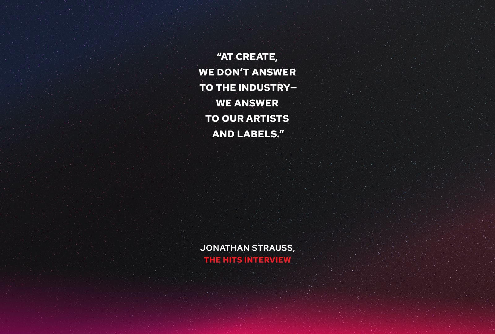 Create Music Group | Trusted by the largest artists, labels and brands